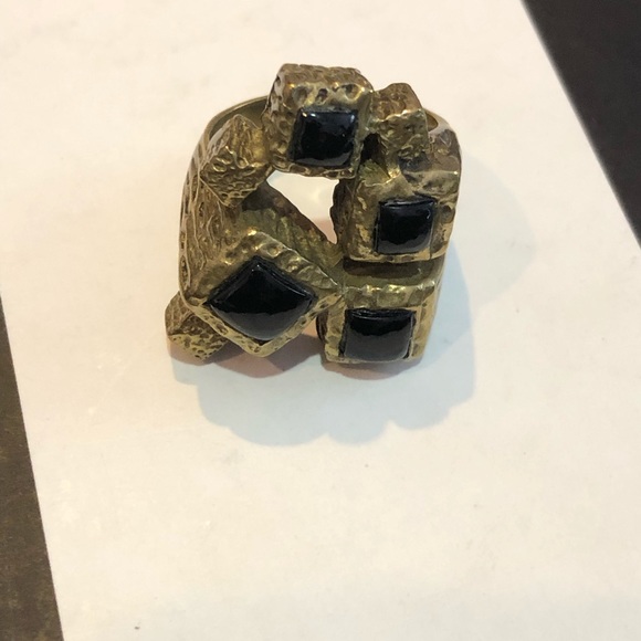 Jewelry | Abstract Gold And Black Costume Ring | Poshmark